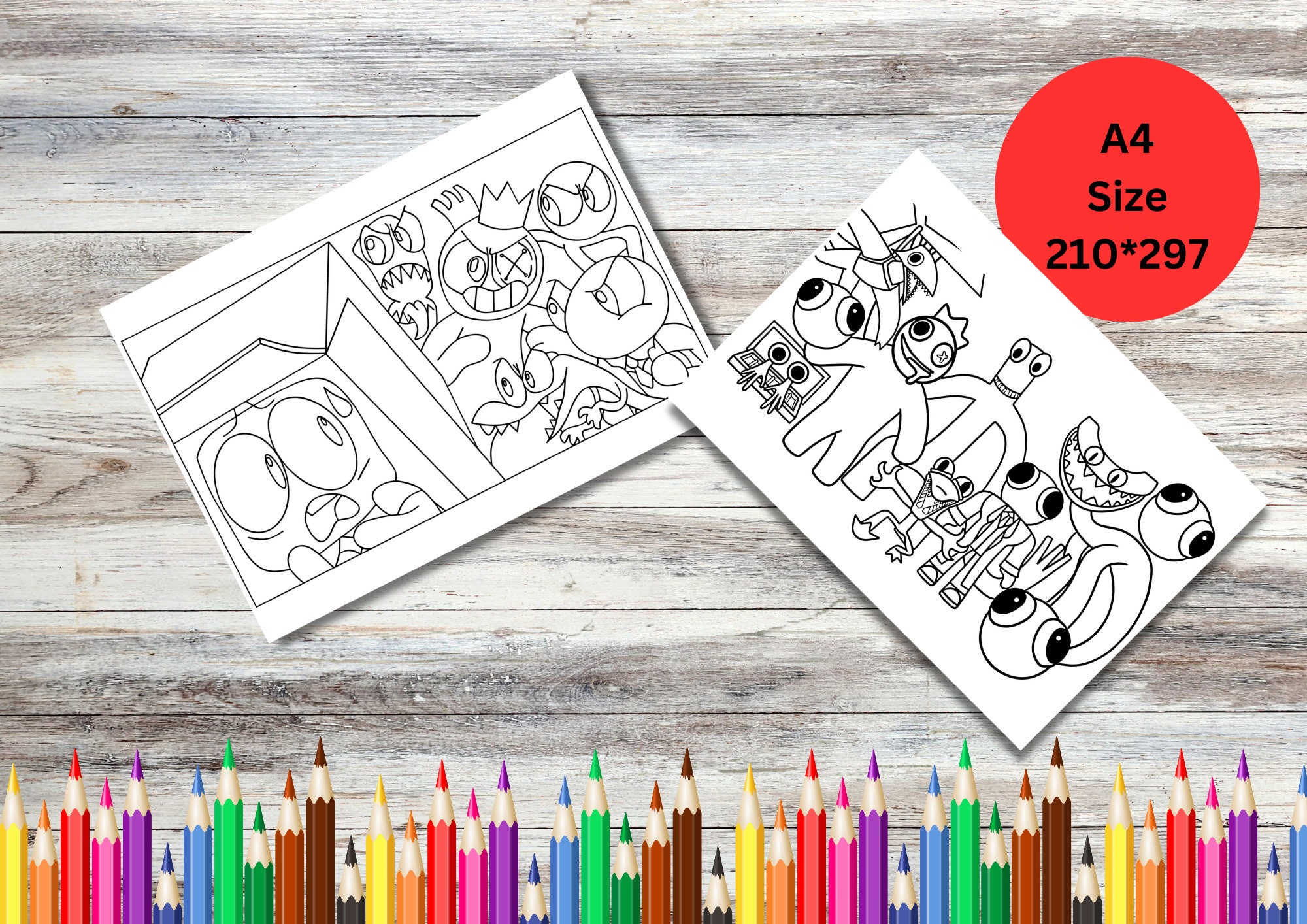 Rainbow Friends Coloring Page, Instant Download, 10 Coloring Pages ...