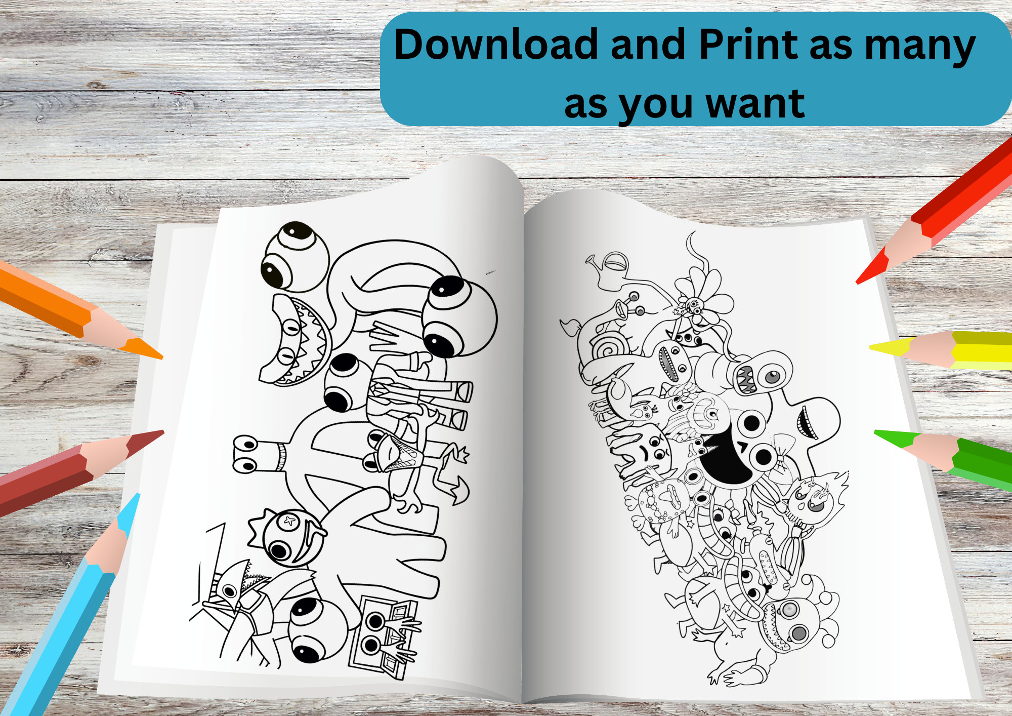 Garten of Banban Coloring Pages, Instant Download, 11 Coloring Pages ...