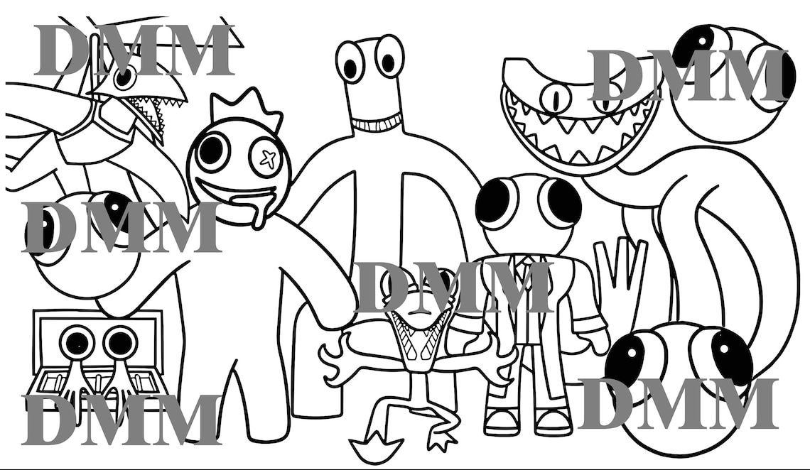 Rainbow Friends Coloring Page, Instant Download, 10 Coloring Pages ...