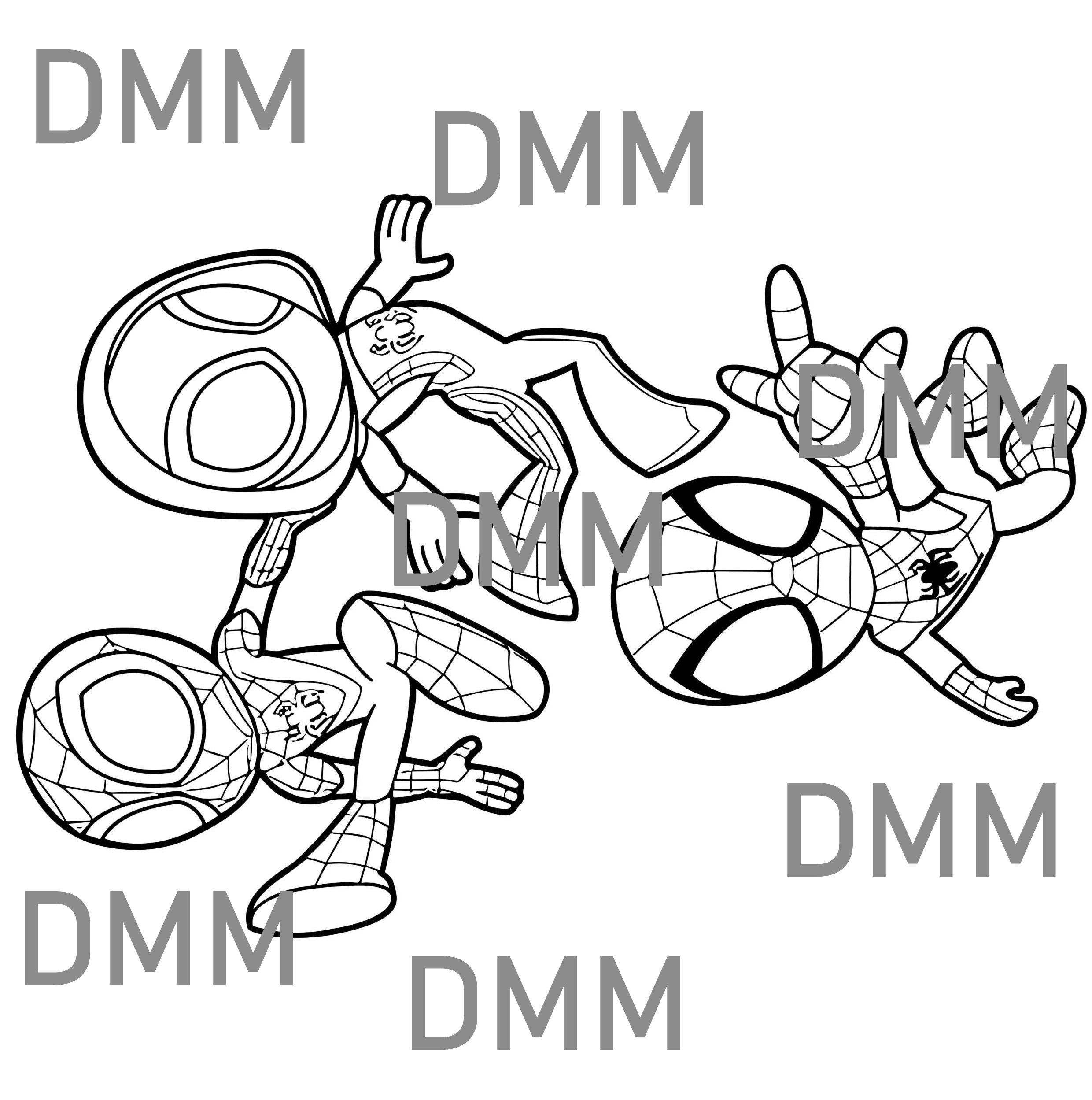 Spidey and Friends Coloring Pages Instant Download Spider-man - Etsy