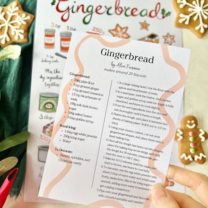 Gingerbread Recipe Illustration A4 - Etsy
