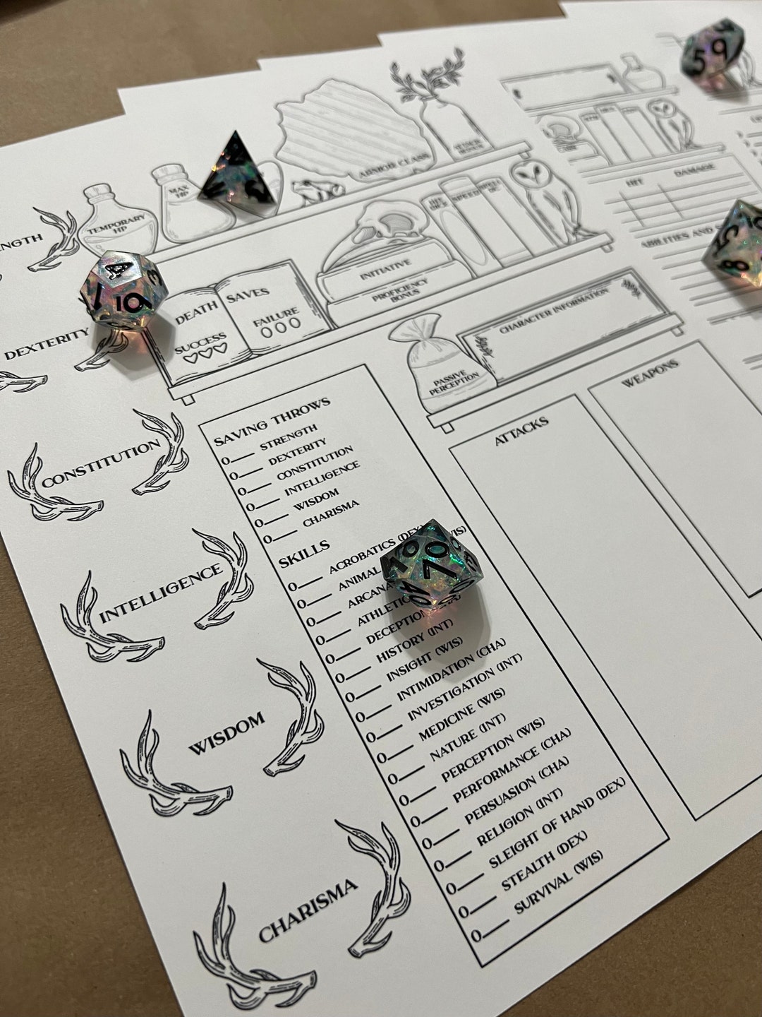 Printable Druid Character Sheet Digital Download Only - Etsy Australia