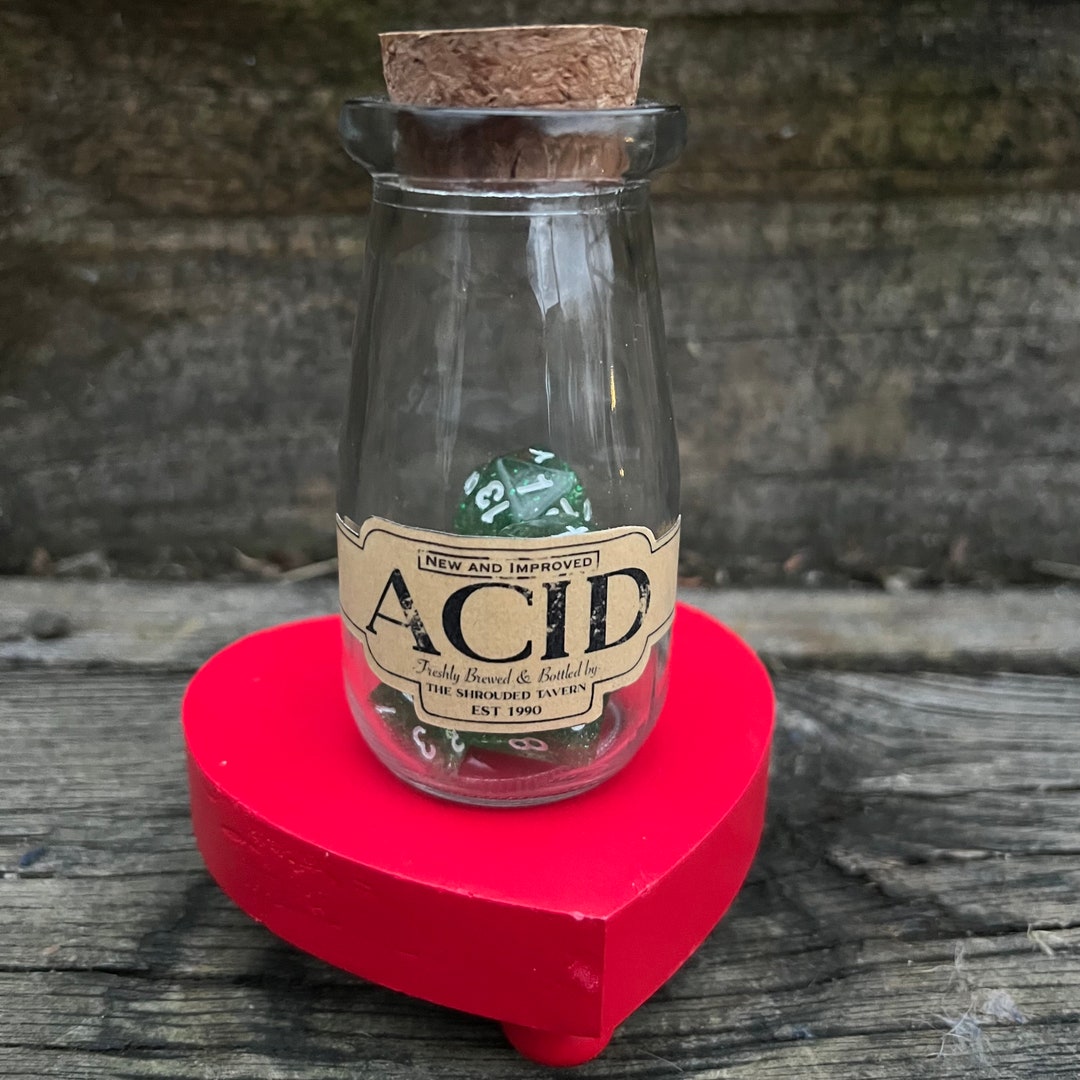 Vial of Acid Dungeons and Dragons Potion Bottle Dice Set Green Glitter ...