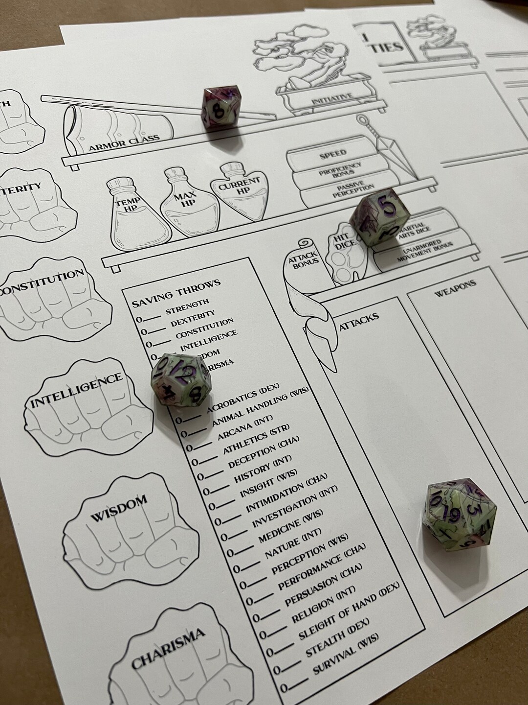 Printable Monk Character Sheet Digital Download Only - Etsy UK