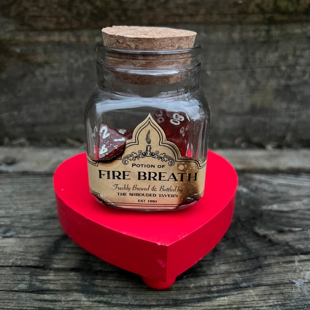 Potion of Fire Breath Dungeons and Dragons Potion Bottle Dice Set ...