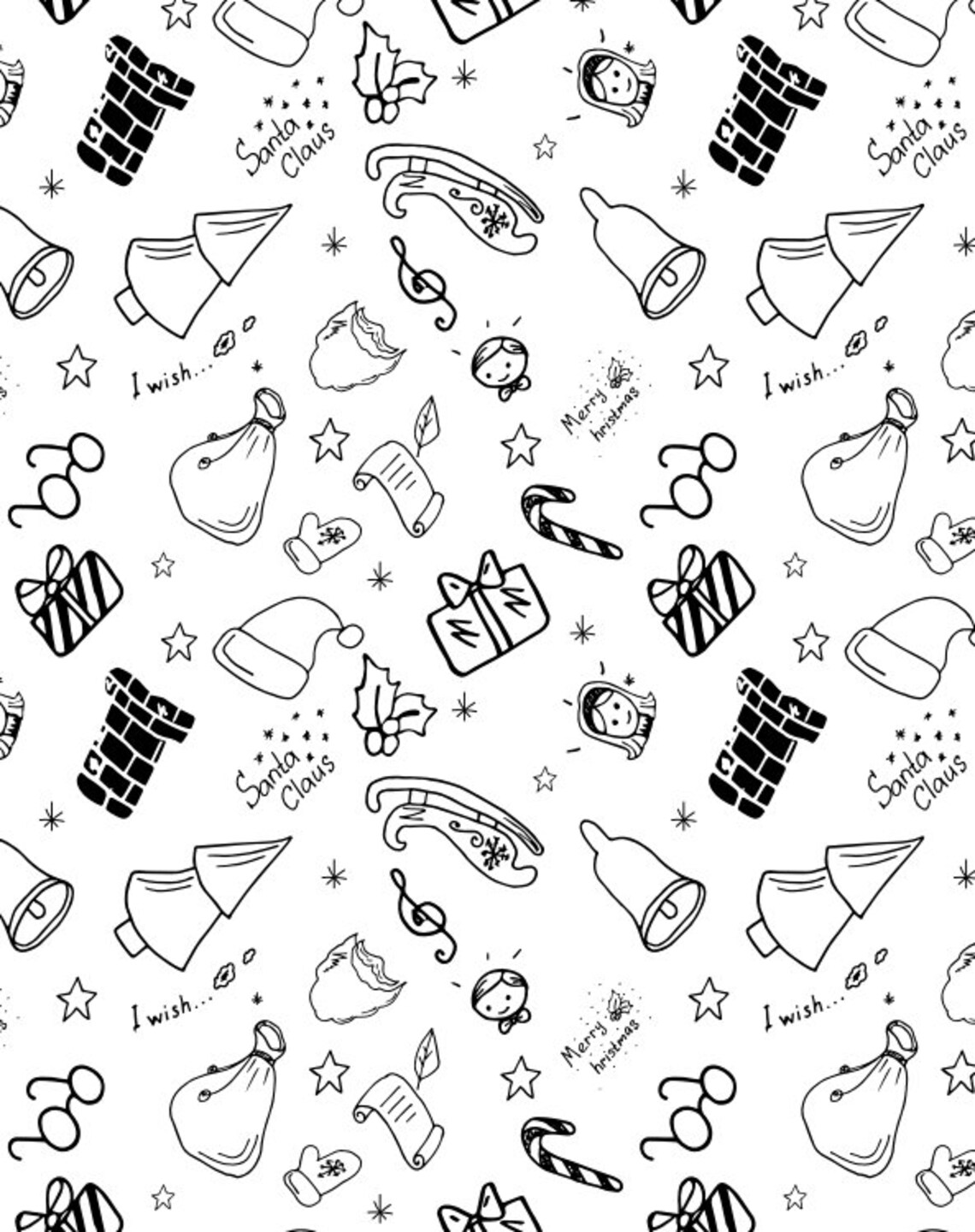 Full Page Christmas Pattern Coloring Sheets - Etsy