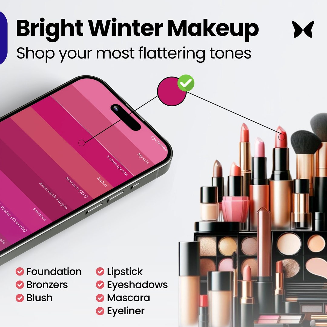 Bright Winter Makeup Palette for Shopping Tips Easy-to-use PDF Seasonal ...
