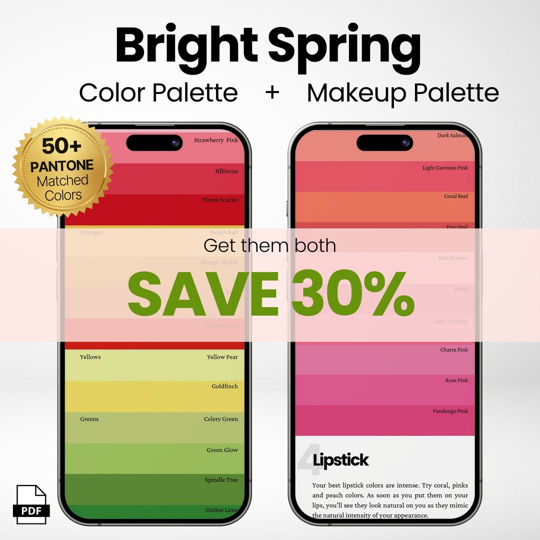 BRIGHT SPRING Color Palette Makeup Palette Metals Digital Paper ...