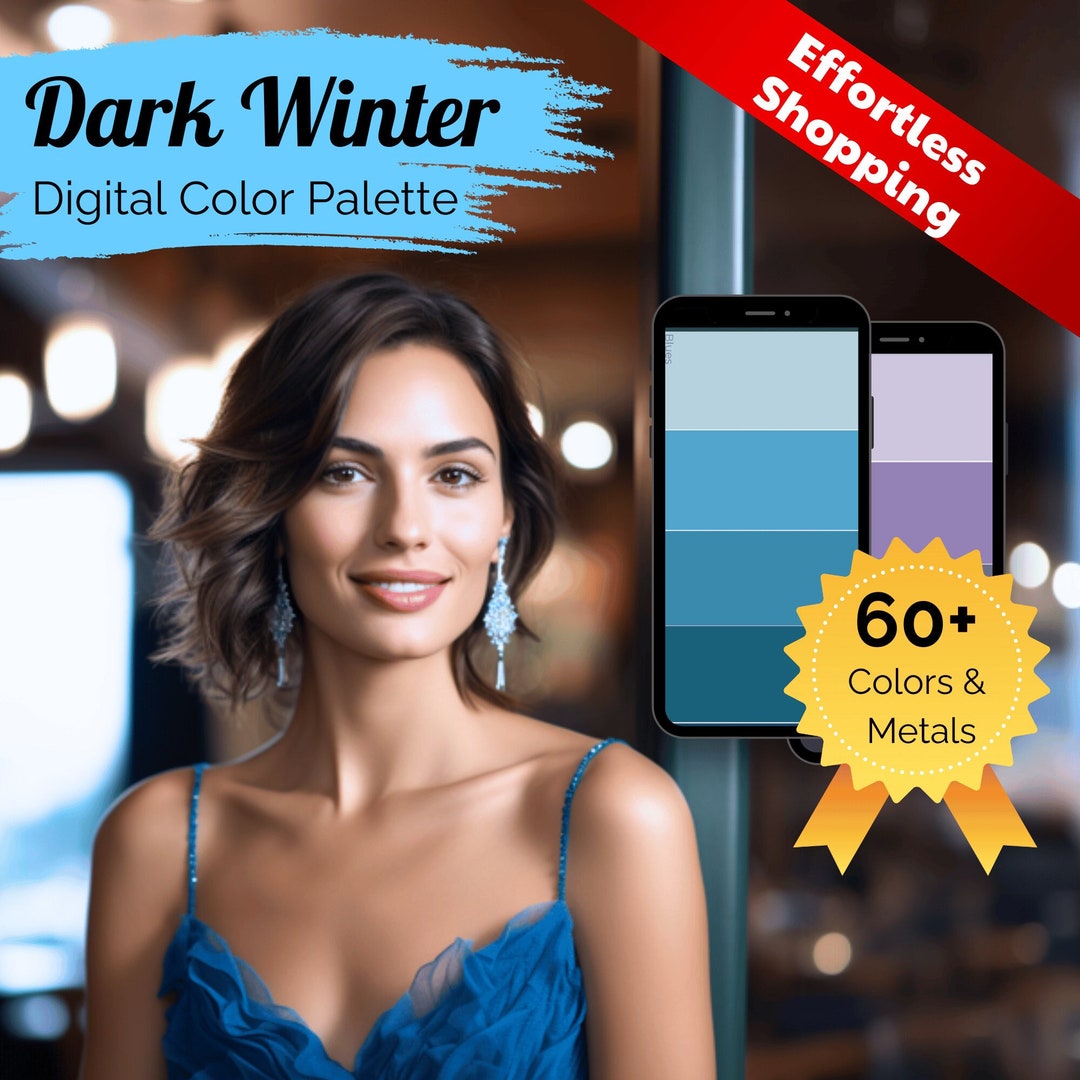 Color Analysis Swatch Fan Digital Dark Winter 12 Seasonal - Etsy