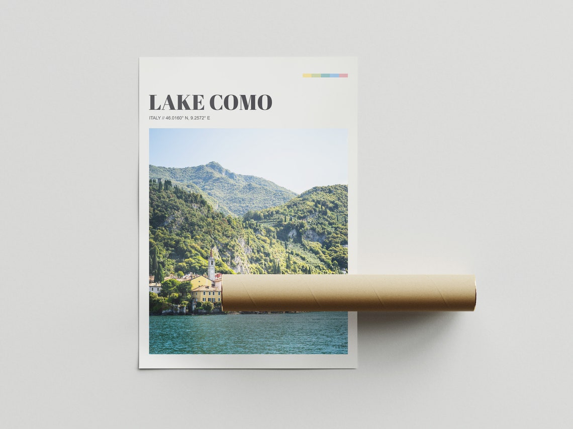 Lake Como Poster Como Poster Lake Como Wall Art Lake Como Print Lake ...