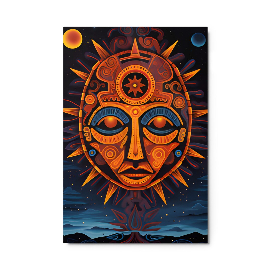 Sun and Moon Magic: Taino Symbols Celestial Art Metal Print - Etsy