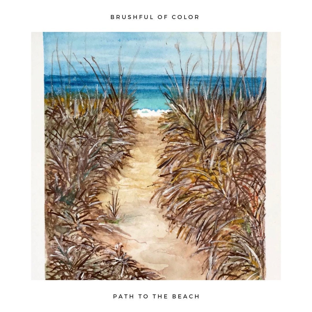 Path to the Beach Watercolor Painting - Etsy