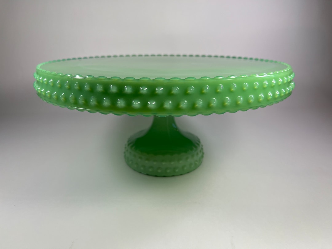 Jadeite Hobnail Pedestal Cake Stand Smith Glass Co. Vintage - Etsy