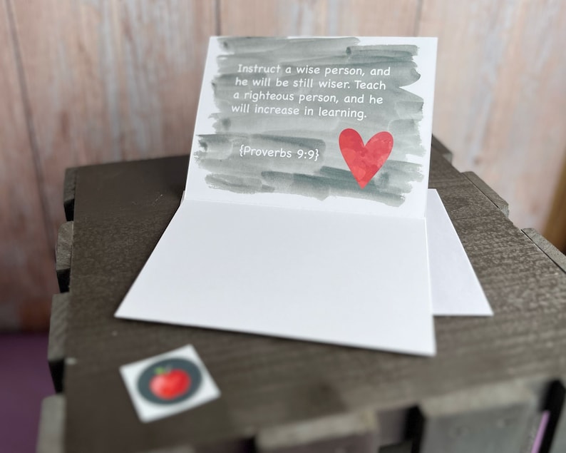 Teacher Blessing SET Thank You Note Card W Envelope | Bible Verse ...