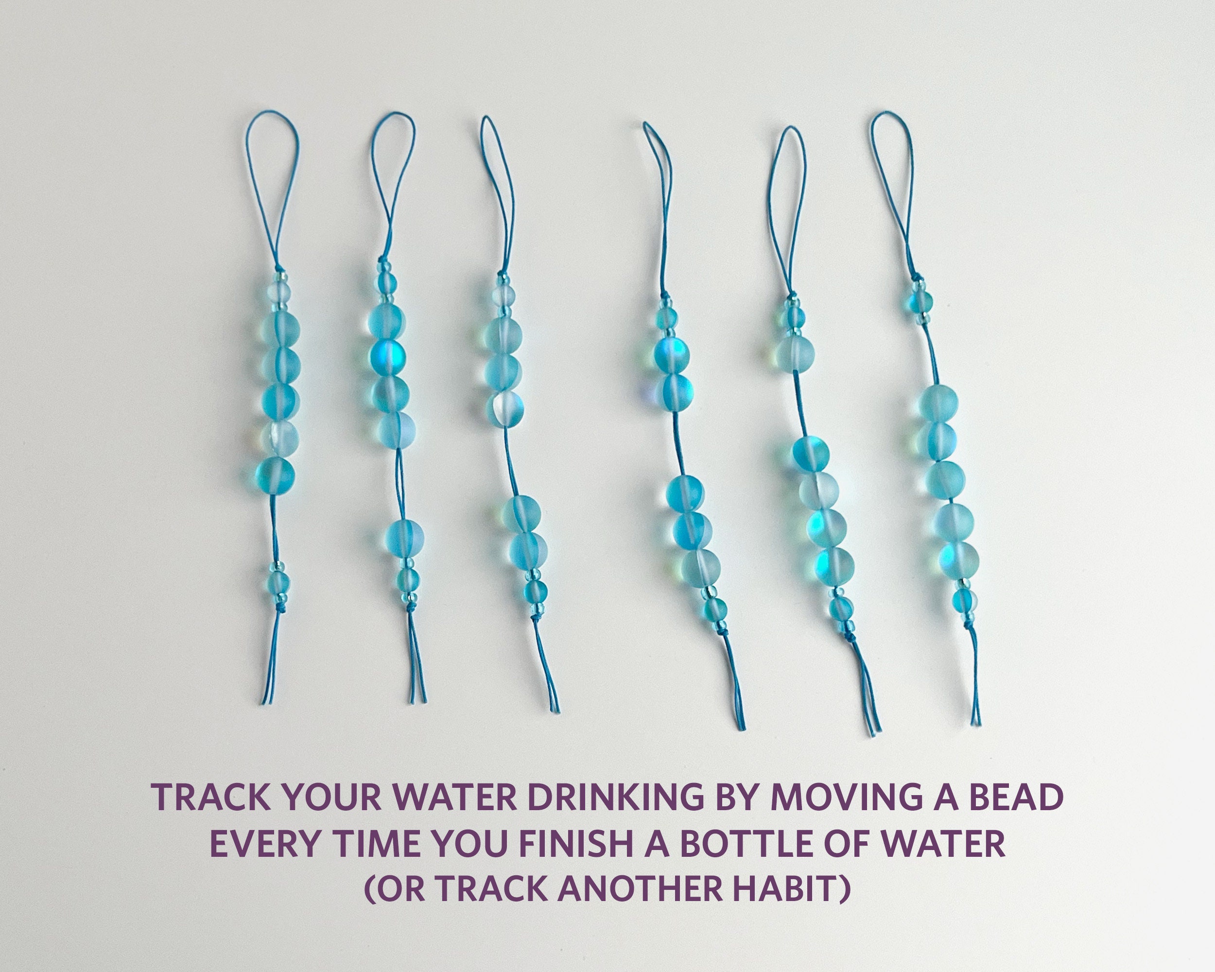 Living Water Beaded Habit Tracker | Blue Aurora Shimmer Shining Matte ...