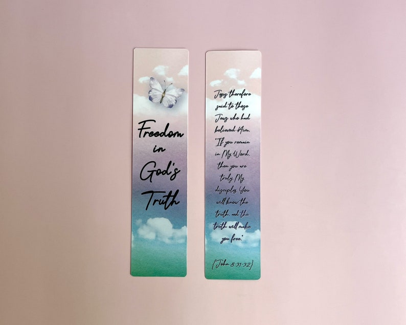 Freedom in God's Truth Bible Verse John 8:31-32 Bookmark | Sky ...
