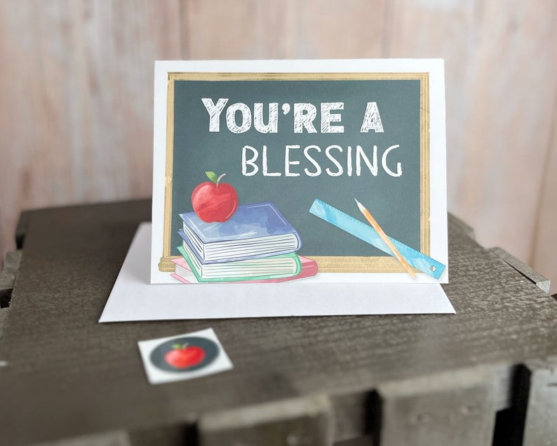 Teacher Blessing SET Thank You Note Card W Envelope | Bible Verse ...