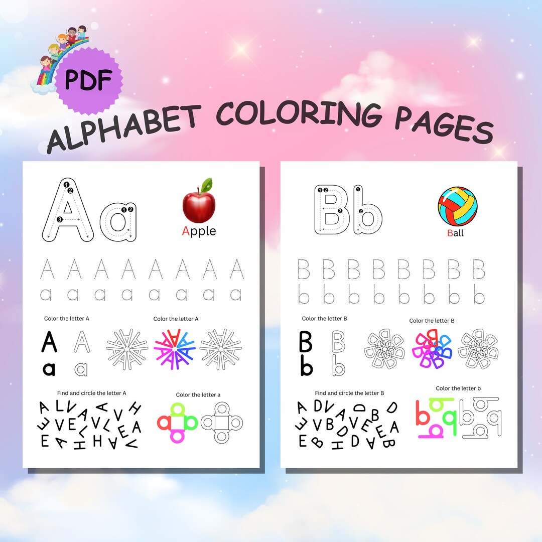 Alphabet Coloring Pages, ABC Coloring Book for Kids, Alphabet ...