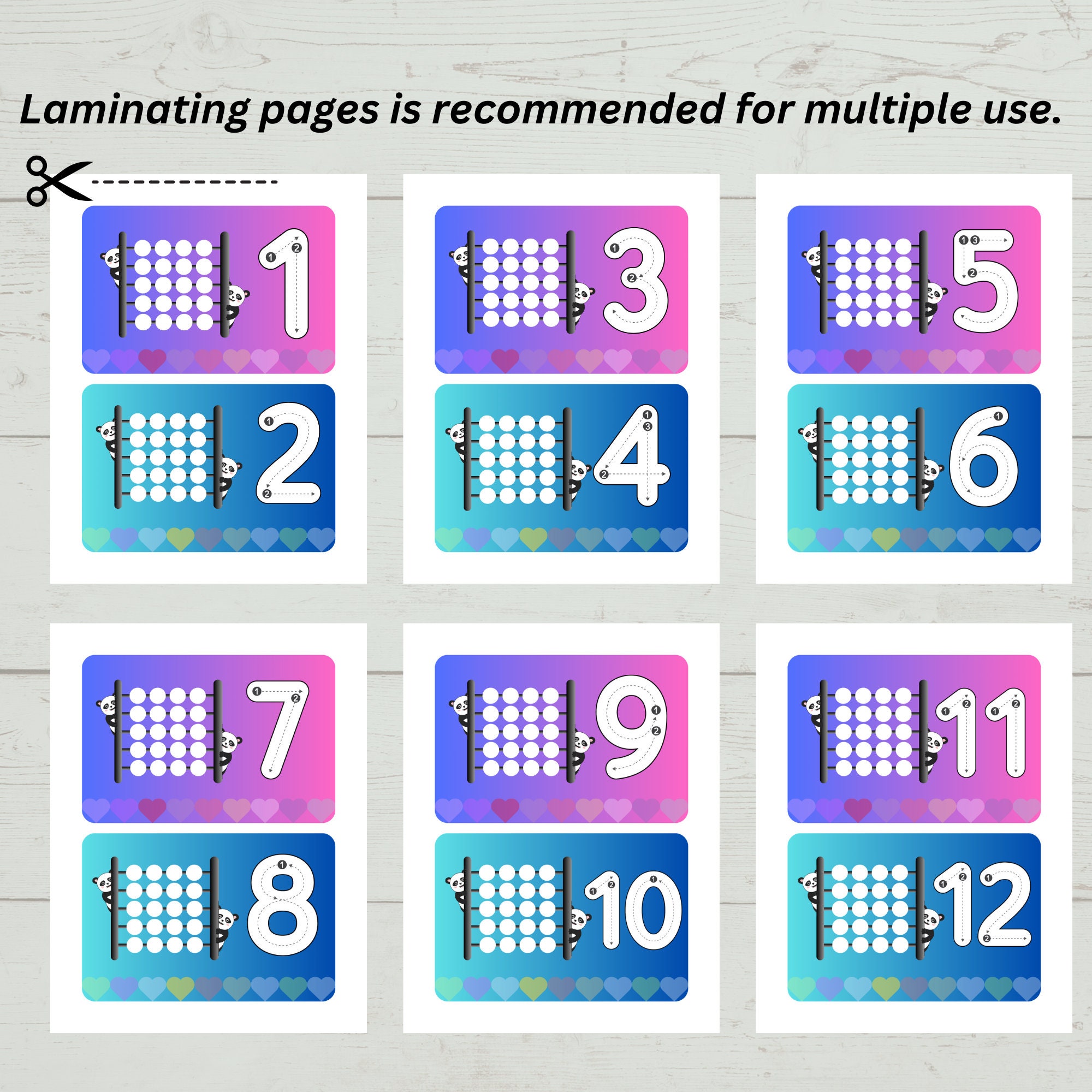 Number Tracing Cards Learn Numbers Preschool Activities - Etsy