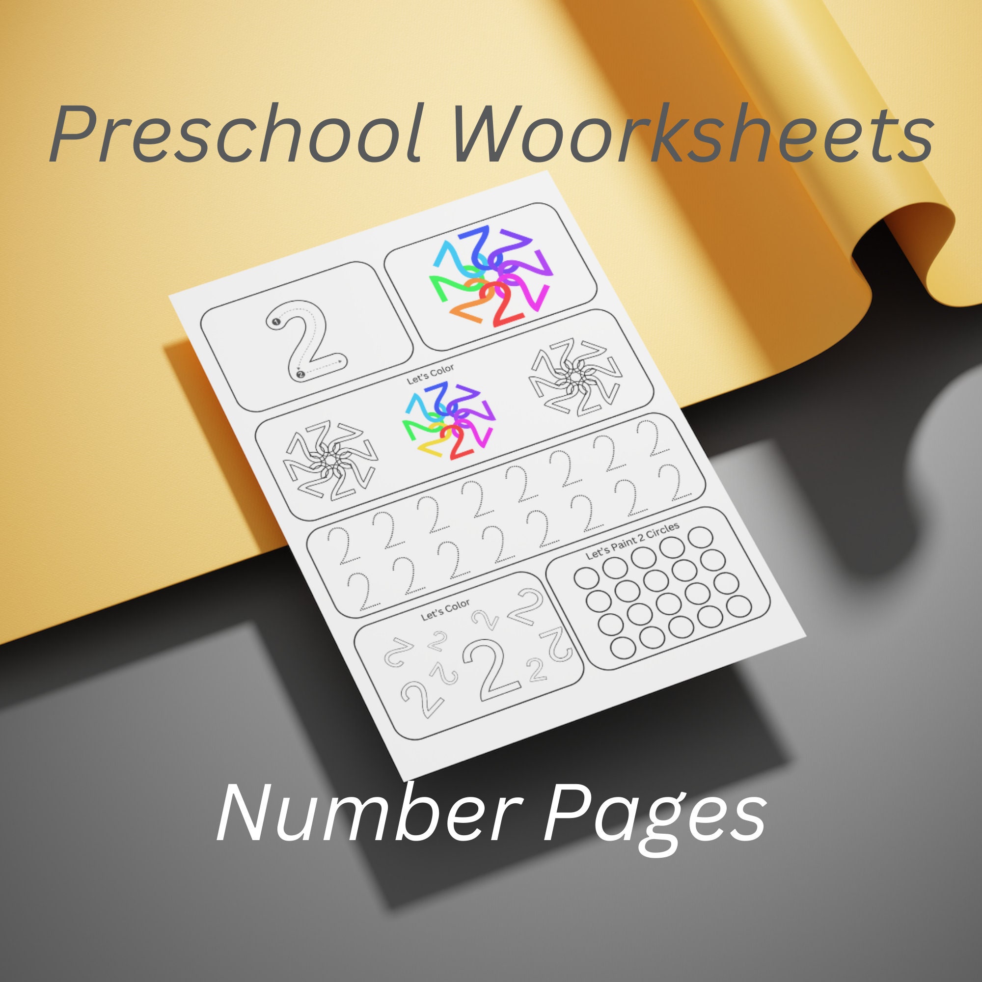 Number Tracing Worksheets for Kids Number Coloring Pages - Etsy