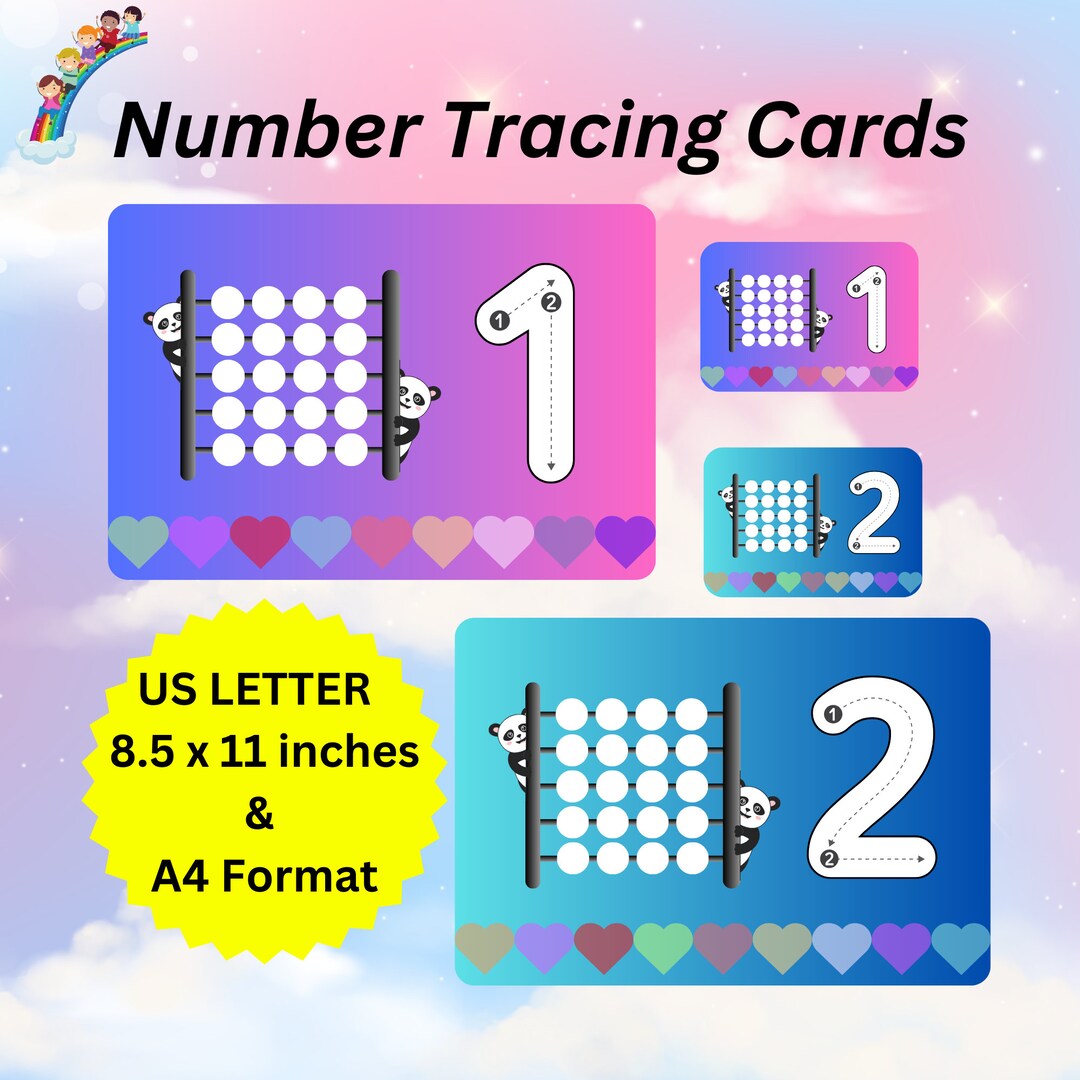 Number Tracing Cards, Learn Numbers, Preschool Activities, Printable ...