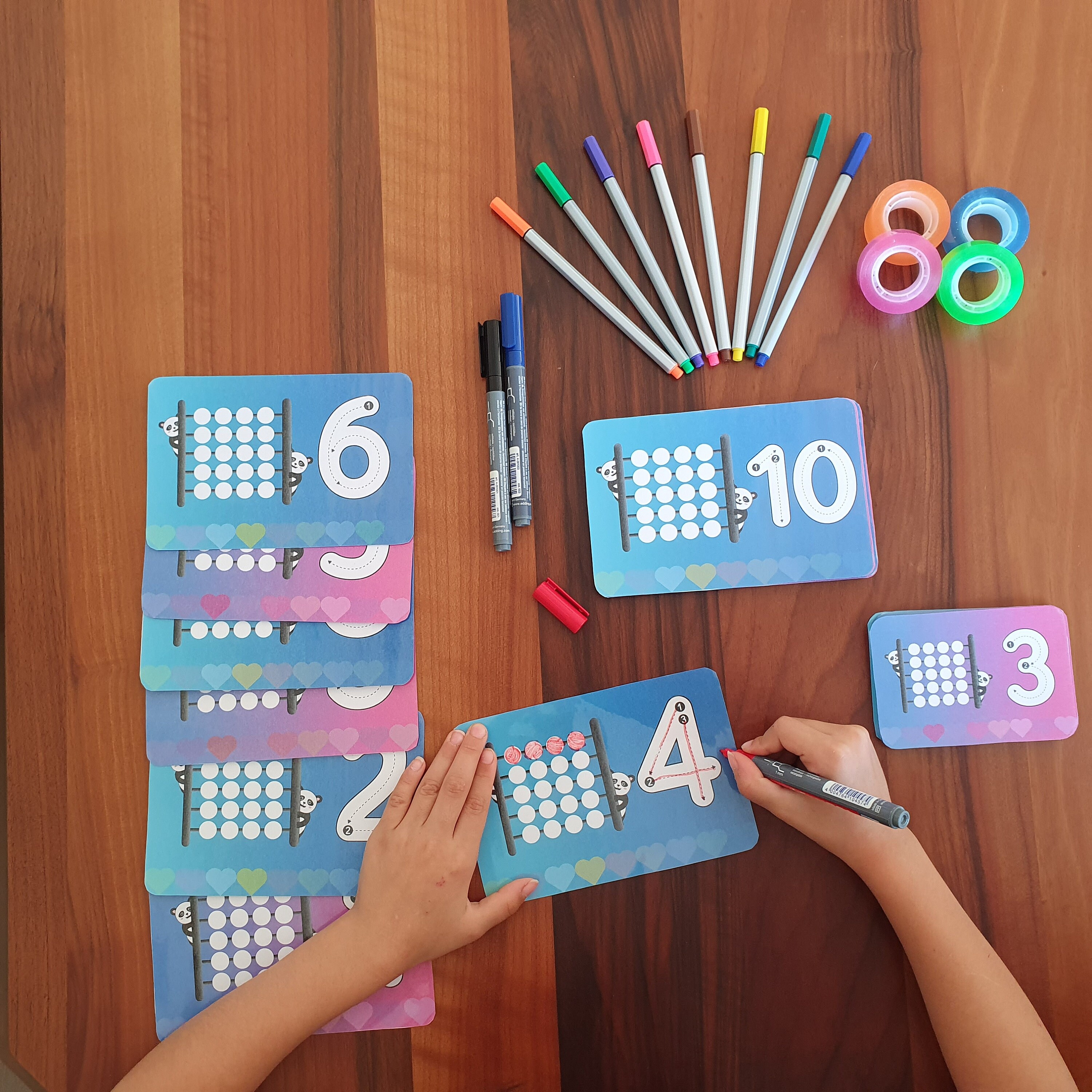 Number Tracing Cards, Learn Numbers, Preschool Activities, Printable ...