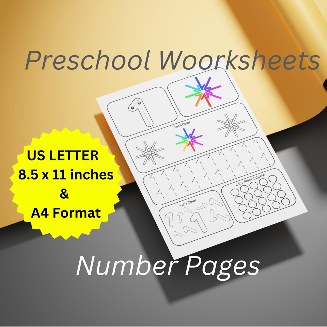 Number Tracing Worksheets for Kids Number Coloring Pages - Etsy