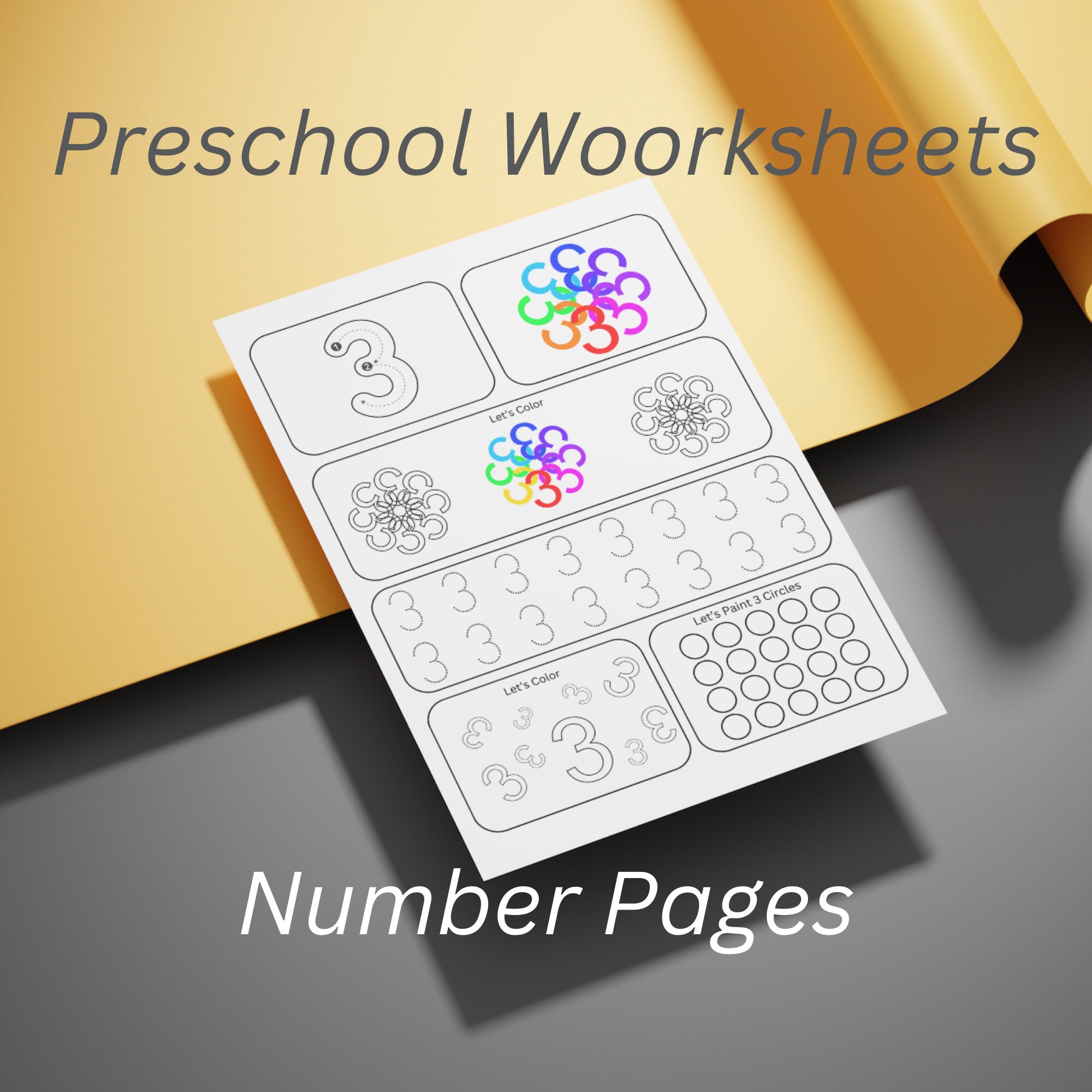 Number Tracing Worksheets for Kids Number Coloring Pages - Etsy