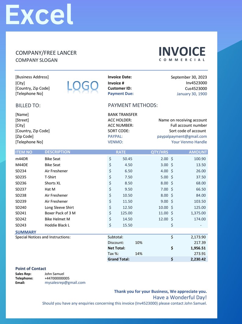 Invoice Template Small Business Invoice Template Free Lancer Invoice Modern and Professional ...