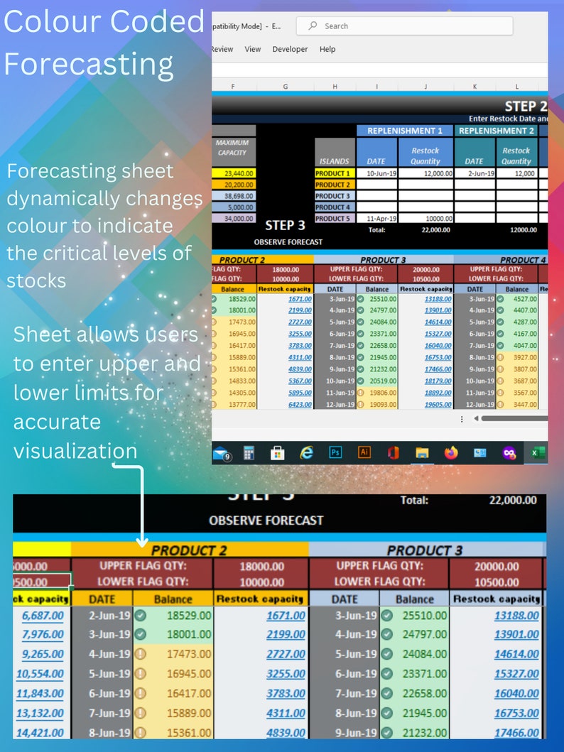 Excel Product Forecasting Template: Stock Management (customizable) - Etsy