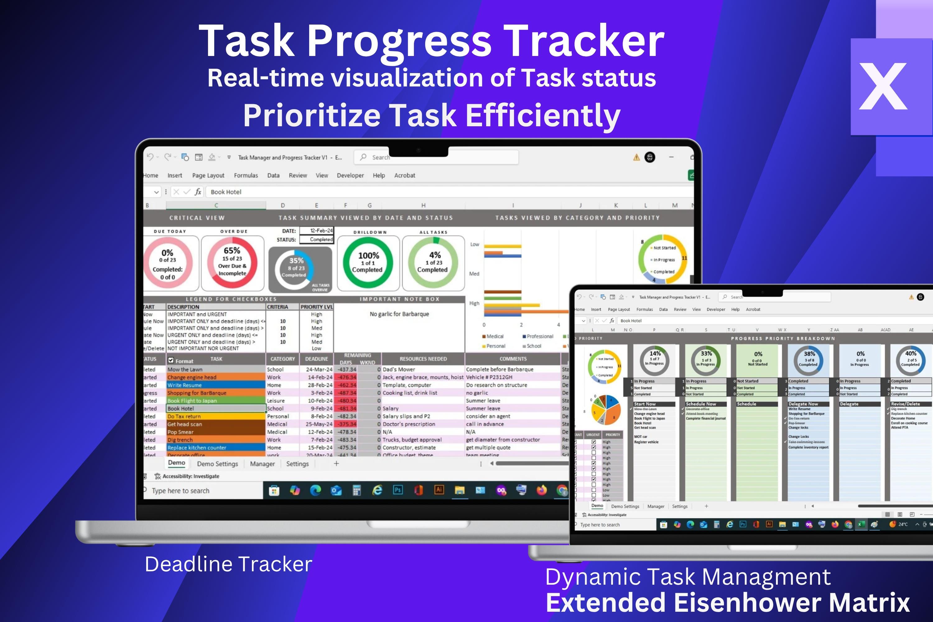 Task Manager and Progress Tracker | Deadline Tracker | Eisenhower ...