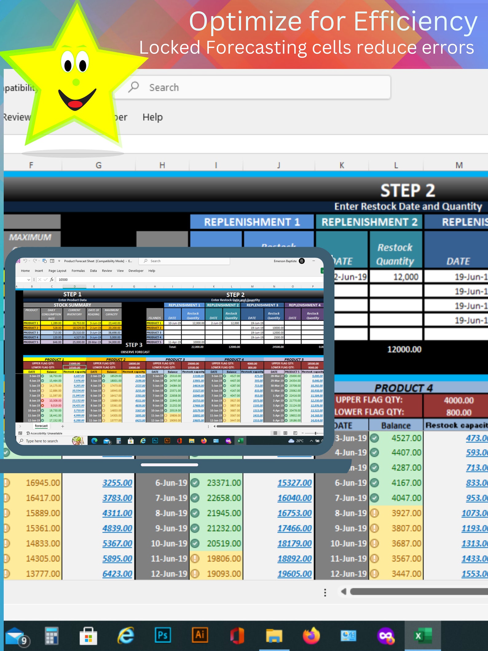 Forecast Sheet | Projection Sheet | Stock Management | Stock Tracker ...