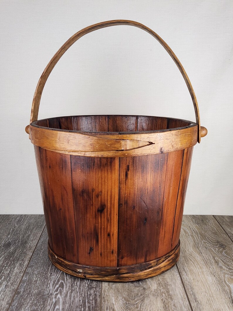 Antique Wooden Keeler Bucket/firkin Bucket Wooden Banded Primitive ...