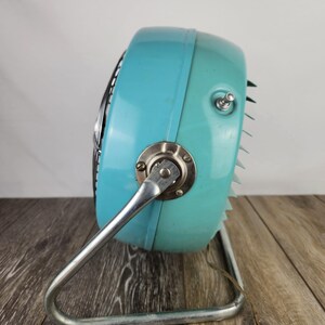 Vintage Aqua Blue Dominion Table Fan Model 2007 - Turquoise Mid-century ...