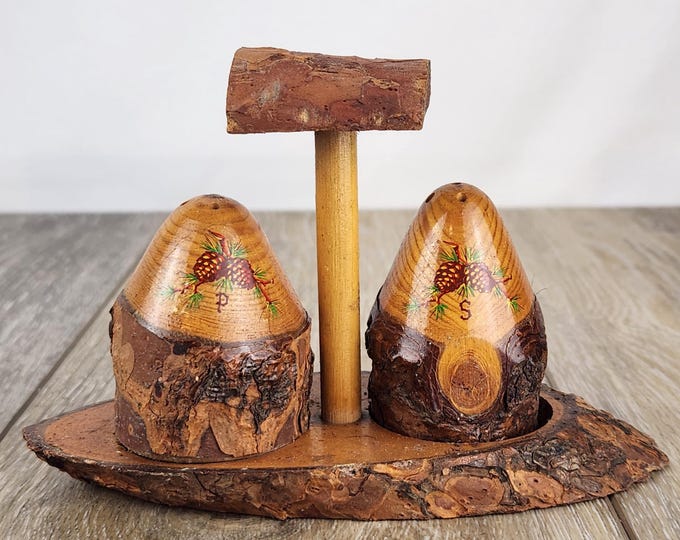 Vintage Rustic Salt & Pepper Shakers - Etsy