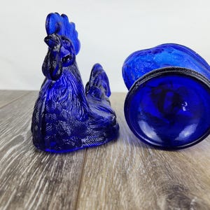 Cobalt Blue Glass Rooster Covered Candy Dish 9" – READ - Etsy