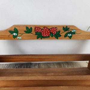 Vintage Strawberry Spice Rack Wall Hanging Shelf With Strawberry Theme ...