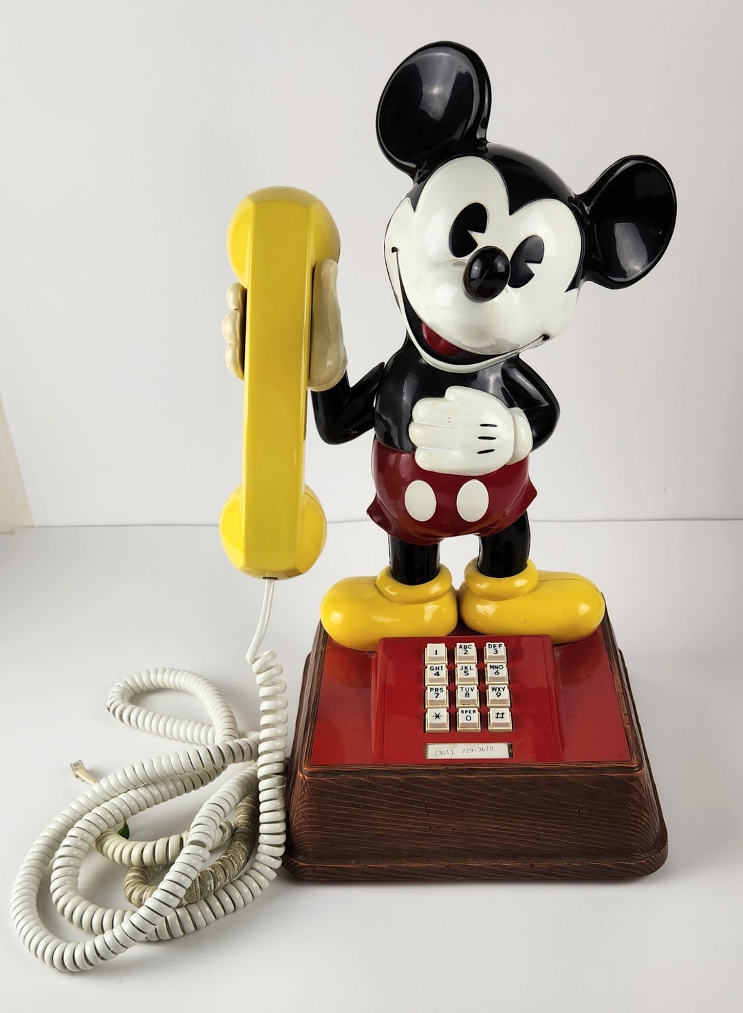 Vintage Walt Disney the Mickey Mouse Phone 1976 Push Button Phone With ...