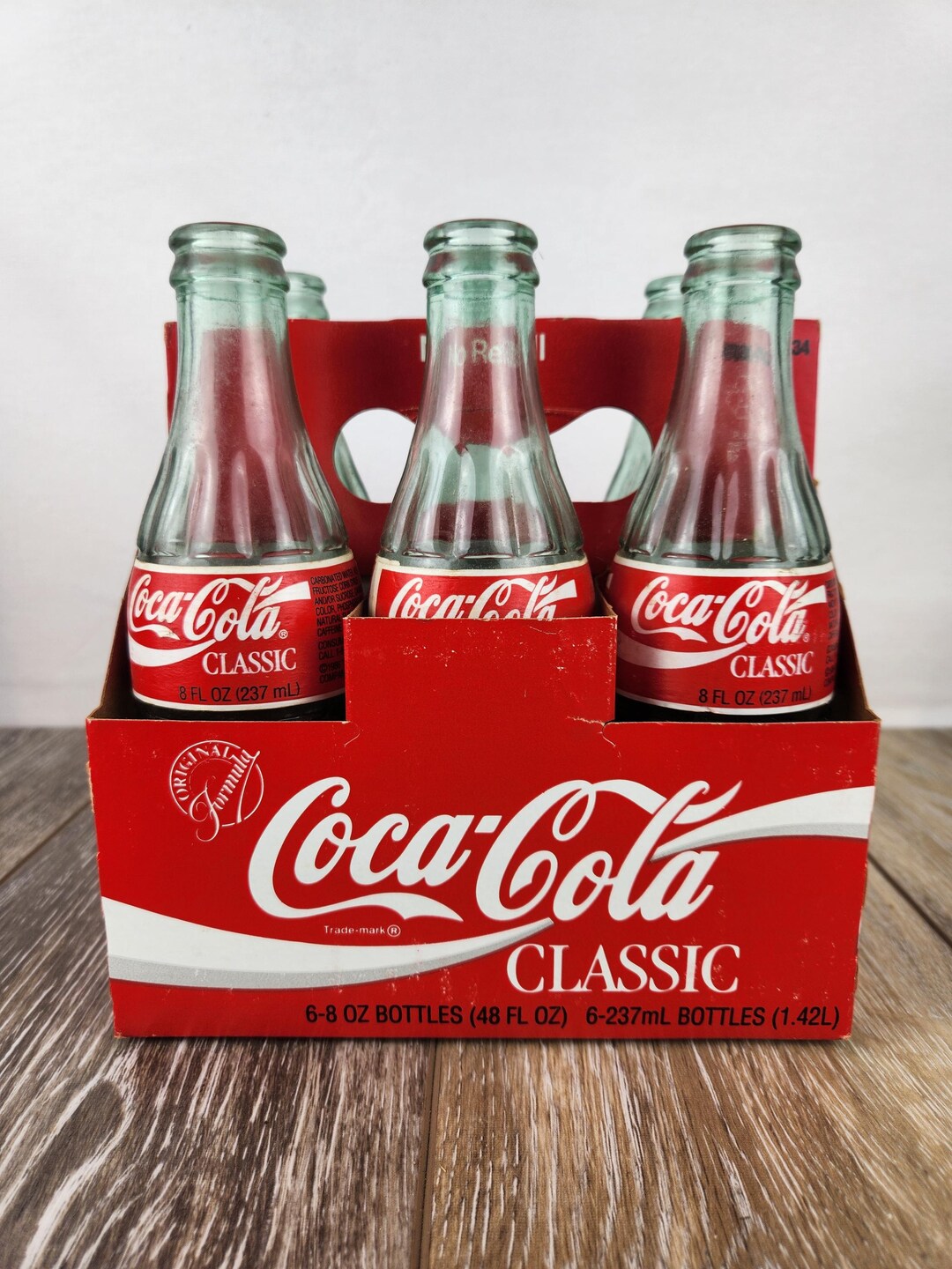 Vintage Coca-cola 6-pack Case of 1986 Coke 8oz Bottles Coca Cola ...