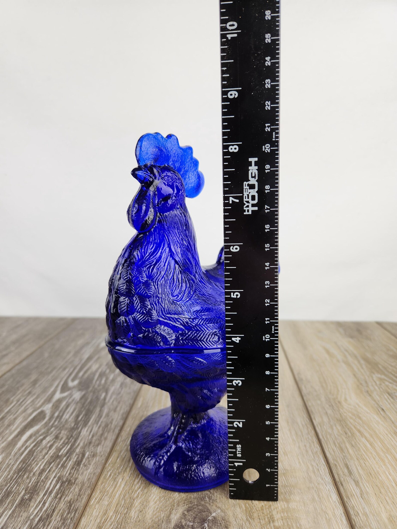 Cobalt Blue Glass Rooster Covered Candy Dish 9" – READ - Etsy