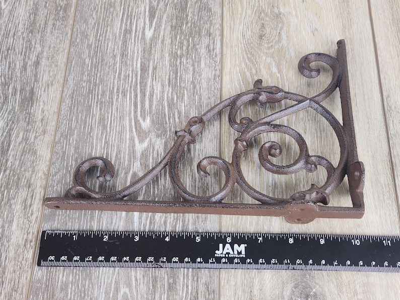 Rustic Cast Iron Filigree Shelf Bracket – Heavy Duty Wall Mount ...