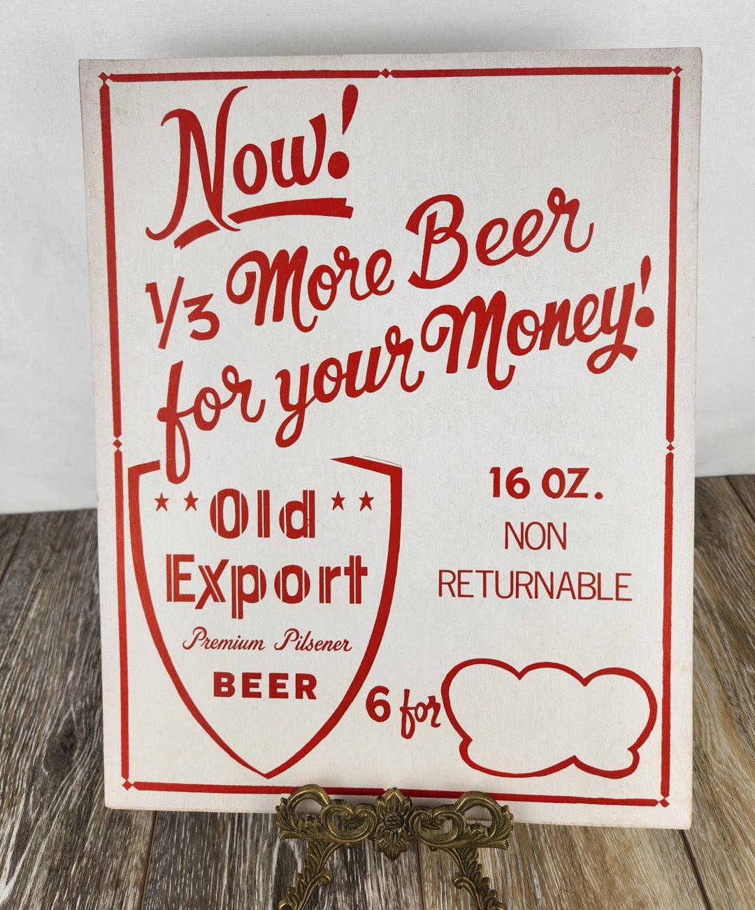 Old Export Beer Cardboard Store Advertisement Sign 14x11 - Etsy