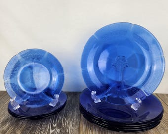Vintage Cobalt Blue Plates - Etsy