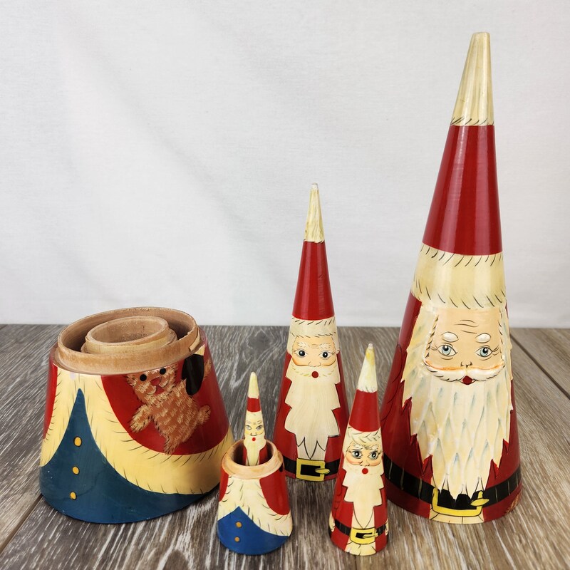 Santa Nesting Dolls - Etsy