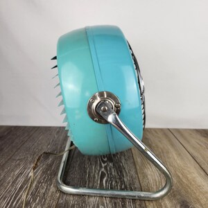 Vintage Aqua Blue Dominion Table Fan Model 2007 - Turquoise Mid-century ...