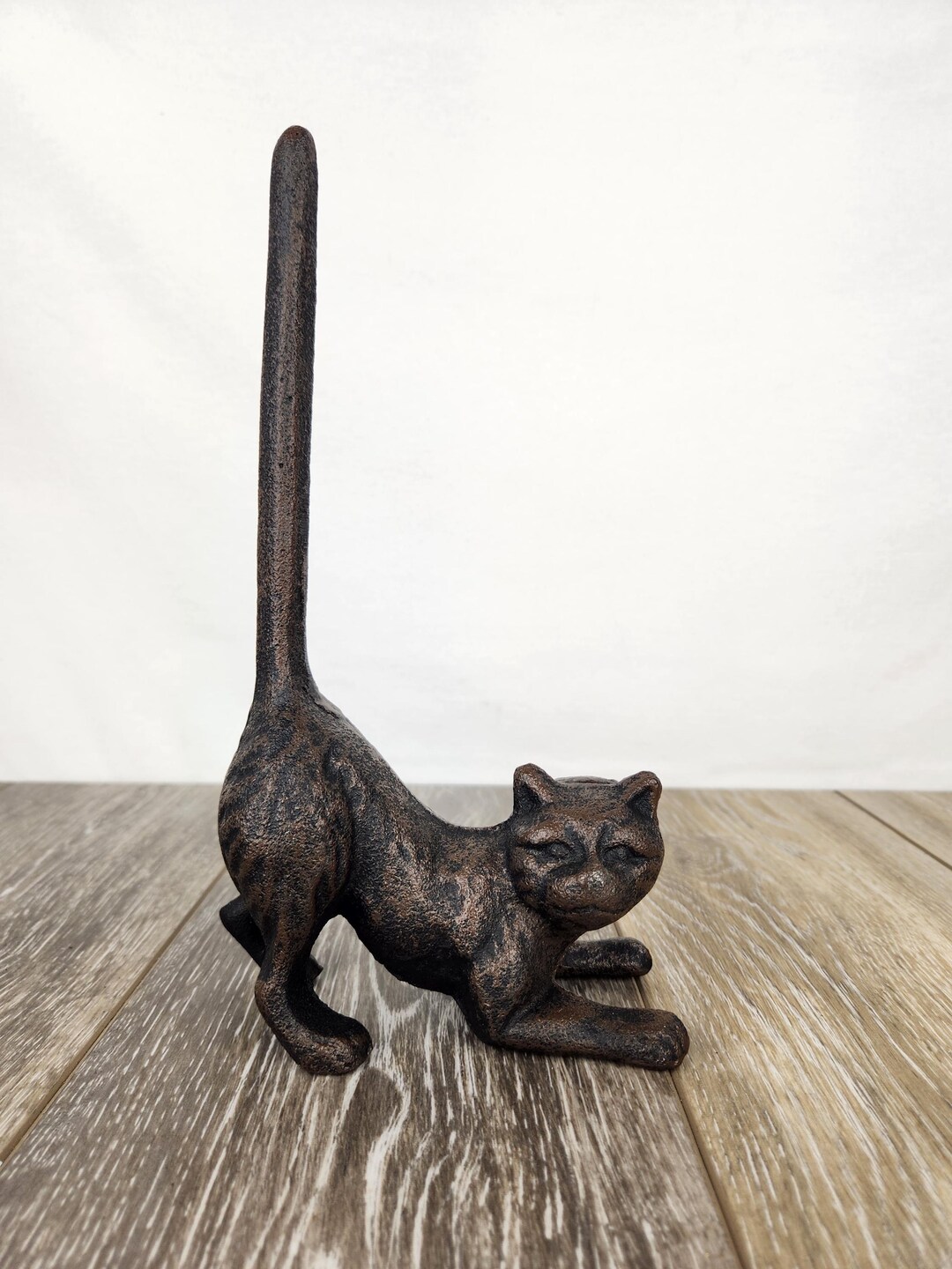 Cast Iron Cat Paper Towel Holder – 9" Tall Paper Towel Stand With ...