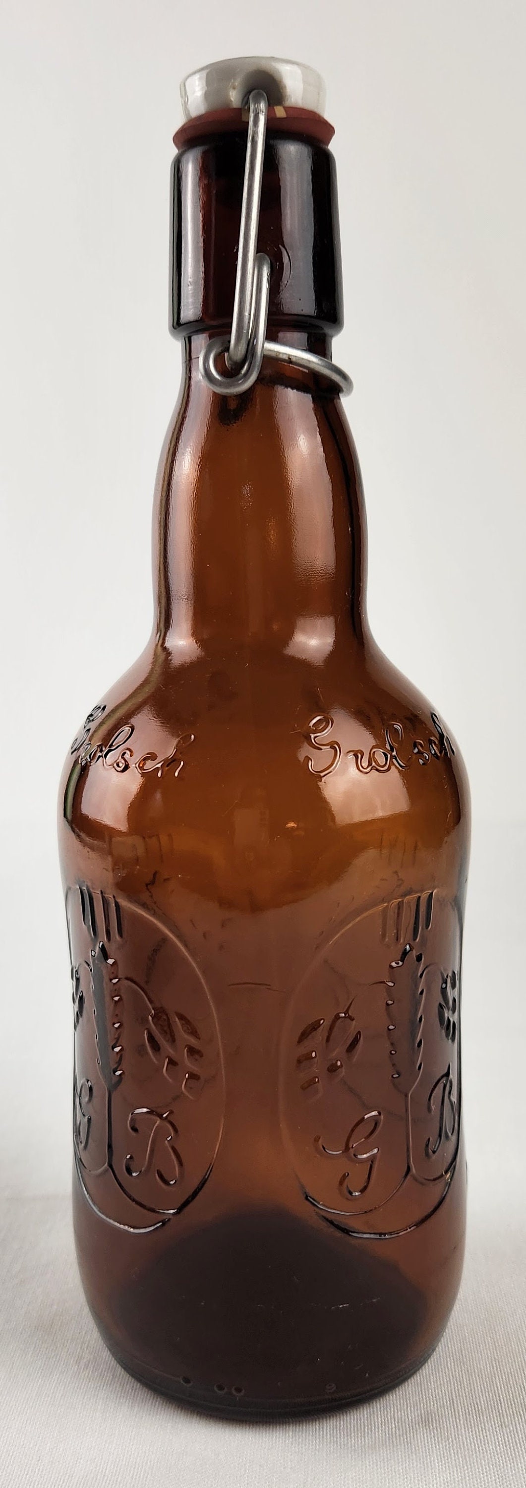 Vintage Grolsch Amber Colored Glass Beer Bottle With Porcelain Swing ...