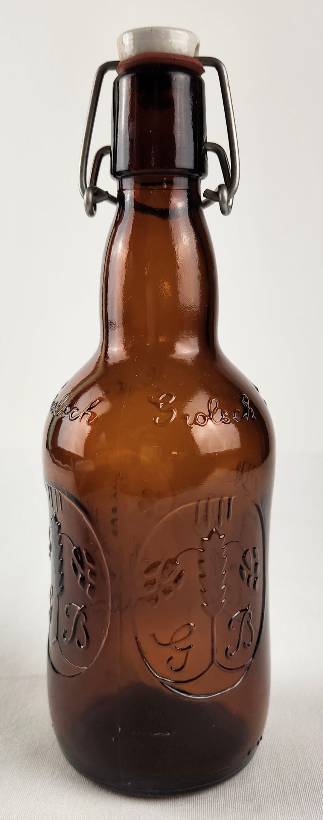 Vintage Grolsch Amber Colored Glass Beer Bottle With Porcelain Swing ...