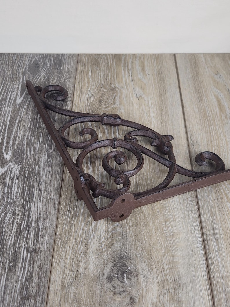 Rustic Cast Iron Filigree Shelf Bracket – Heavy Duty Wall Mount ...