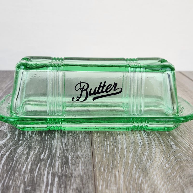 Green Butter Dish - Etsy